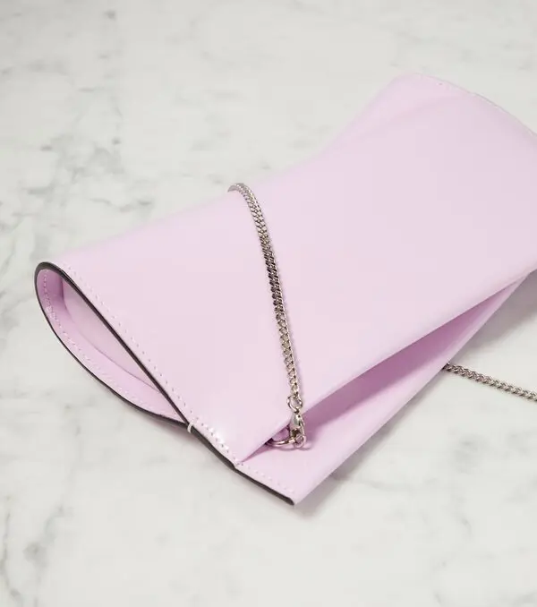 CHRISTIAN LOUBOUTIN Loubitwist Patent Leather Clutch - Pink