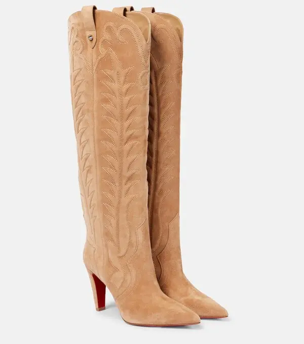 CHRISTIAN LOUBOUTIN Santia Botta 85 Suede Knee-high Boots
