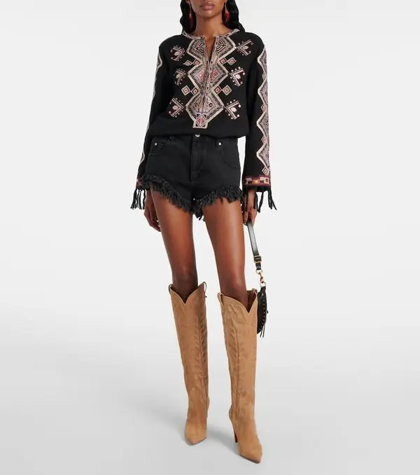 CHRISTIAN LOUBOUTIN Santia Botta 85 Suede Knee-high Boots