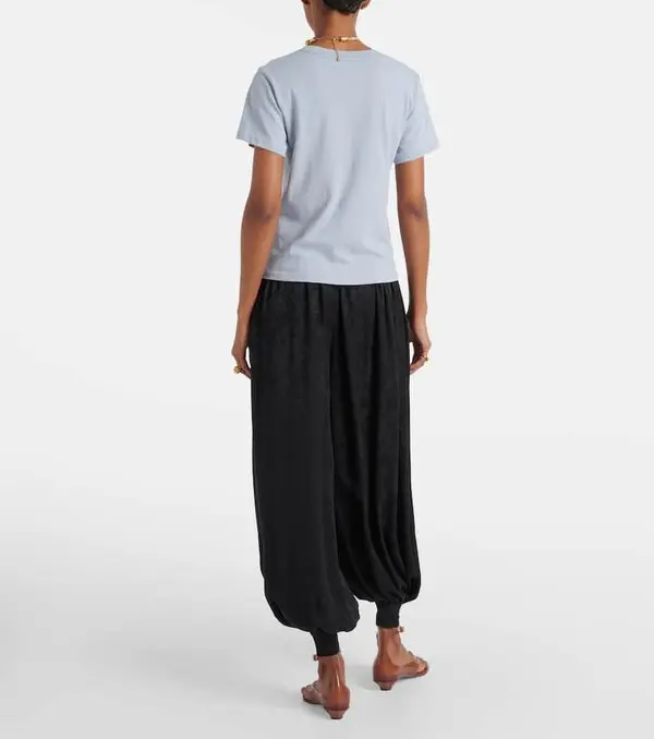 Chloé Printed Cotton Jersey T-shirt - Blue