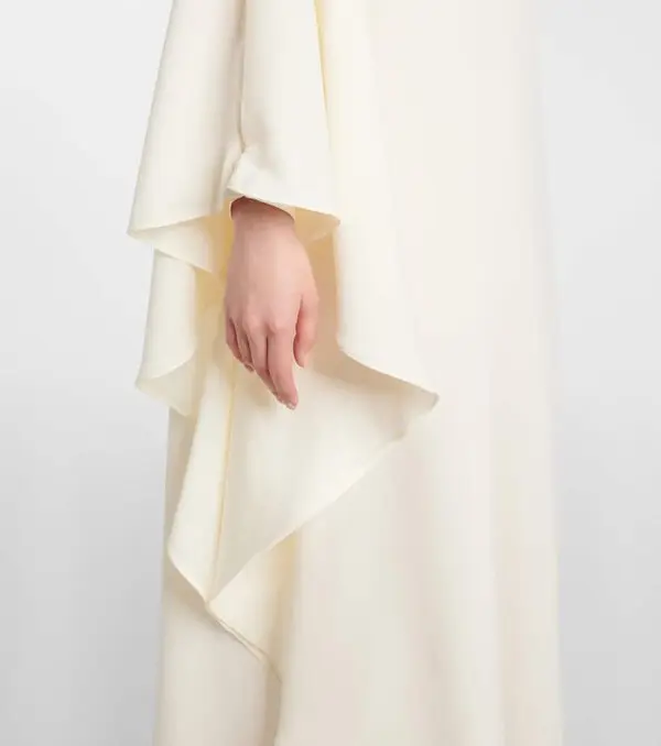 TALLER MARMO Bolkan Garden Feather-trimmed Maxi Dress - White