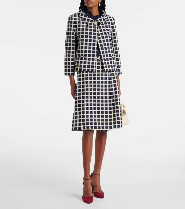Valentino Garavani Checked Wool And Cotton-blend Jacket
