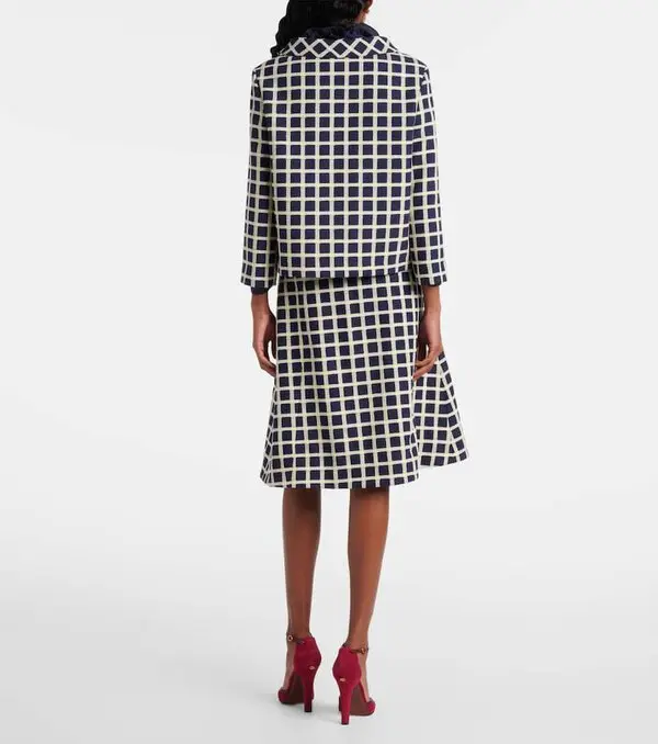 Valentino Garavani Checked Wool And Cotton-blend Jacket