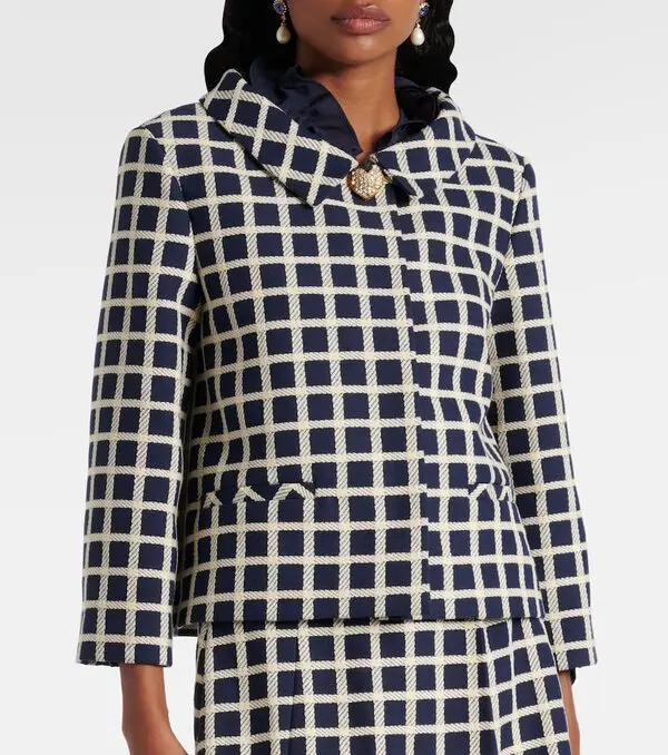 Valentino Garavani Checked Wool And Cotton-blend Jacket