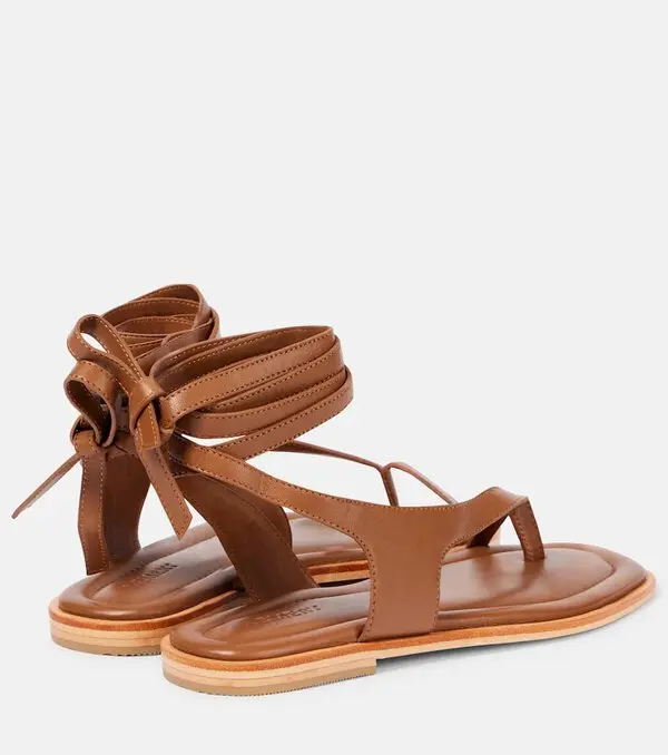 A.emery Heidi Leather Lace-up Sandals - Brown