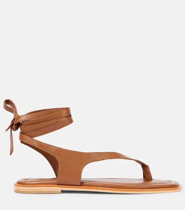 A.emery Heidi Leather Lace-up Sandals - Brown