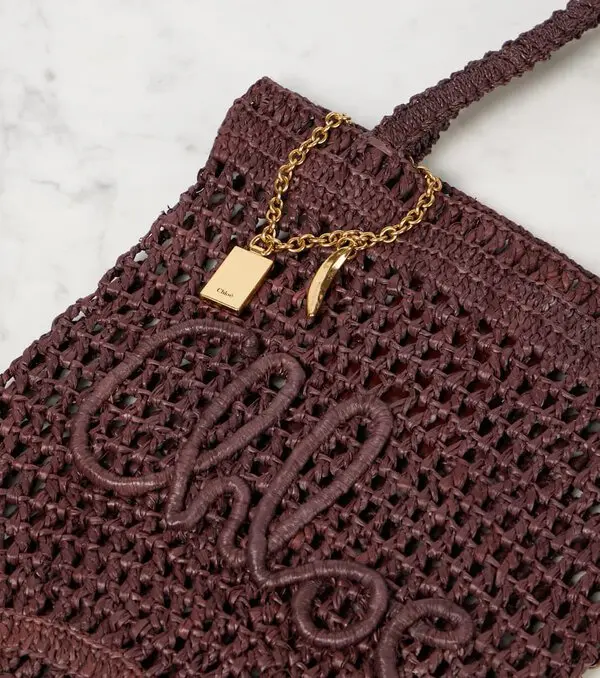 Chloé Small Raffia Tote - Brown