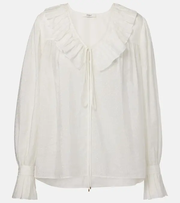 Chloé Ruffled Blouse - White
