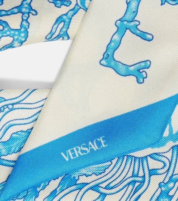 Versace Underwater Barocco Silk Twill Scarf