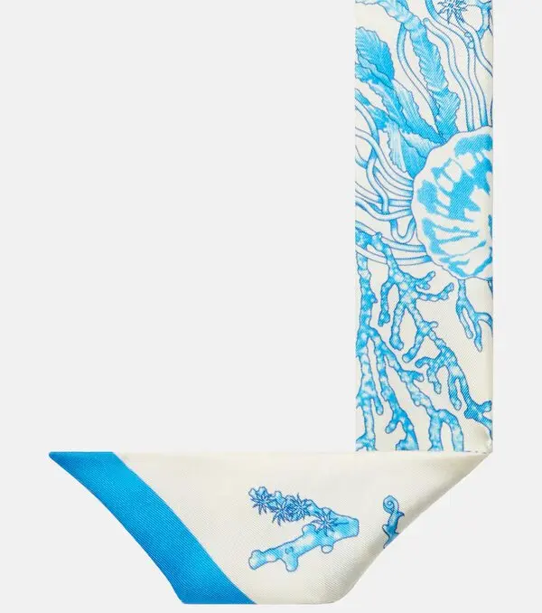 Versace Underwater Barocco Silk Twill Scarf