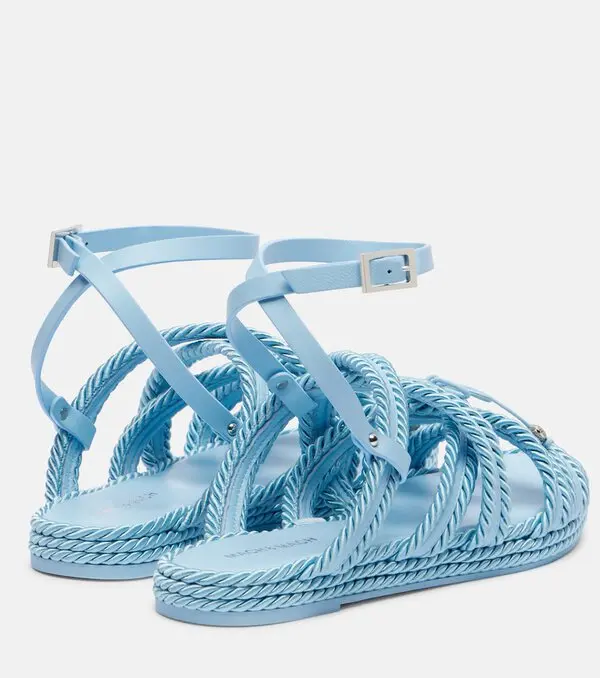 Mach & Mach Embellished Woven Sandals - Blue