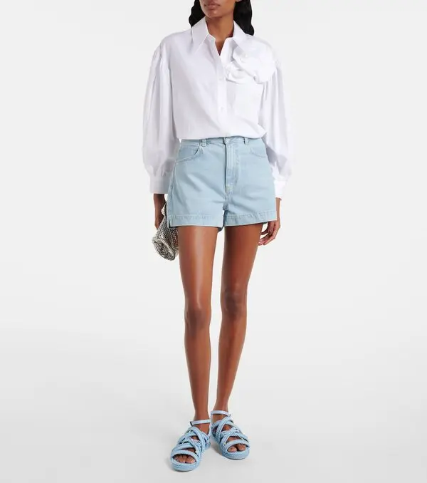 Mach & Mach Embellished Woven Sandals - Blue