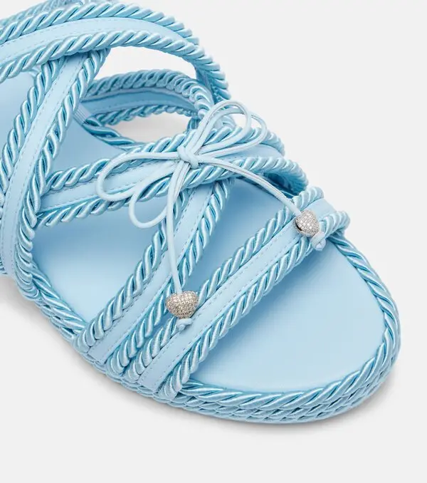 Mach & Mach Embellished Woven Sandals - Blue