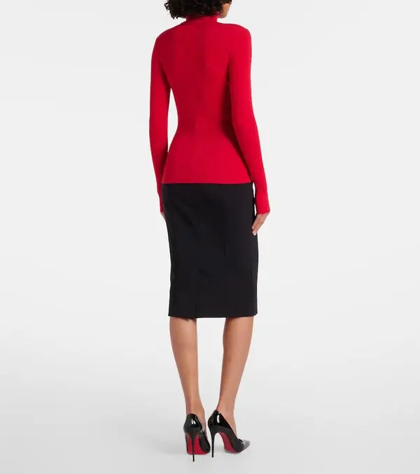 Wolford Ribbed-knit Turtleneck - Red