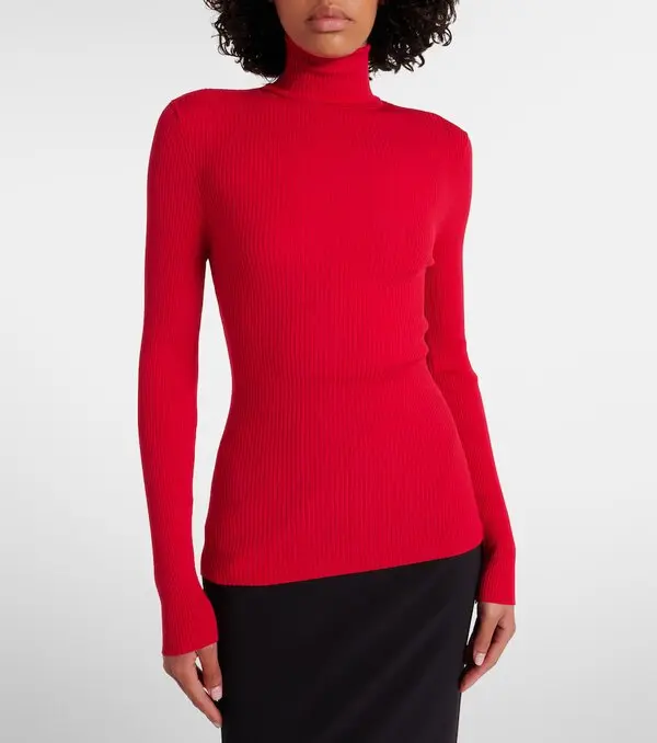 Wolford Ribbed-knit Turtleneck - Red