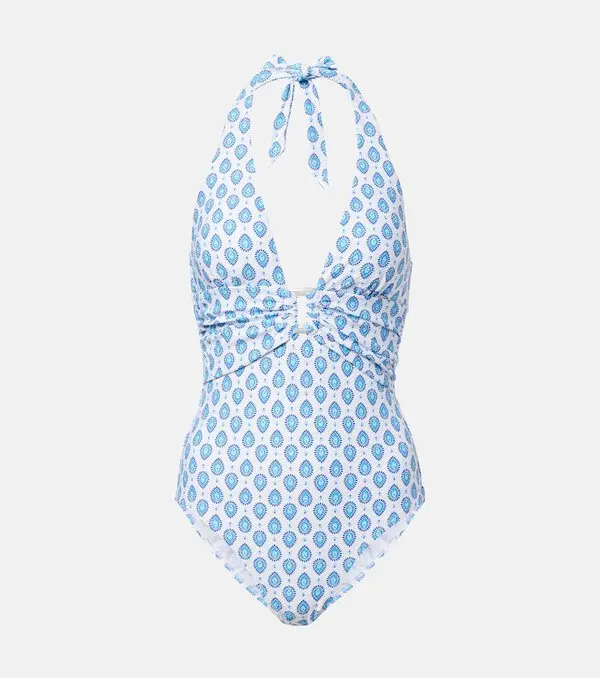 Heidi Klein La Croisette Printed Swimsuit - Blue