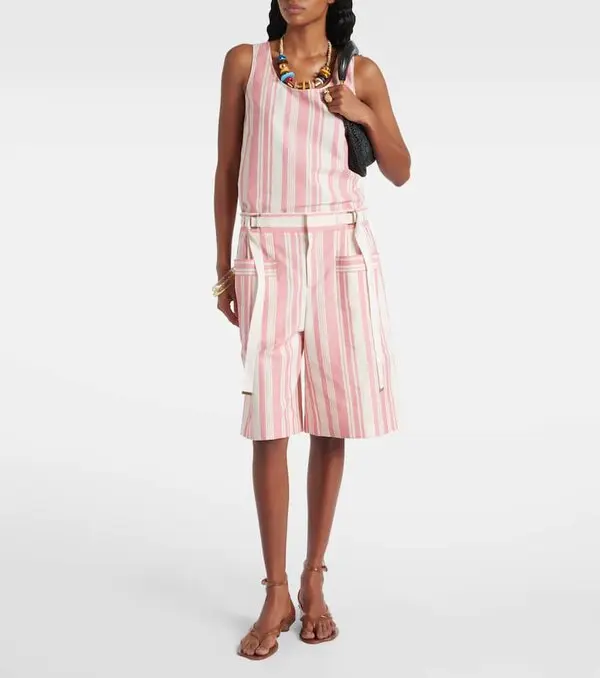 Chloé Striped Cotton Bermuda Shorts