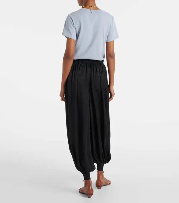Chloé Silk Jacquard Wide-leg Pants