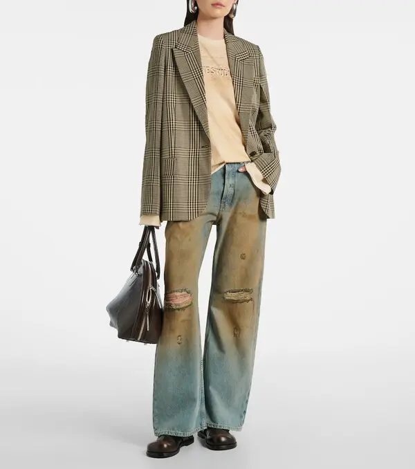 Acne Studios Distressed Wide-leg Mid-rise Jeans