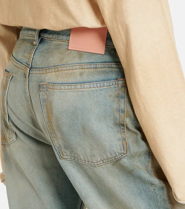 Acne Studios Distressed Wide-leg Mid-rise Jeans