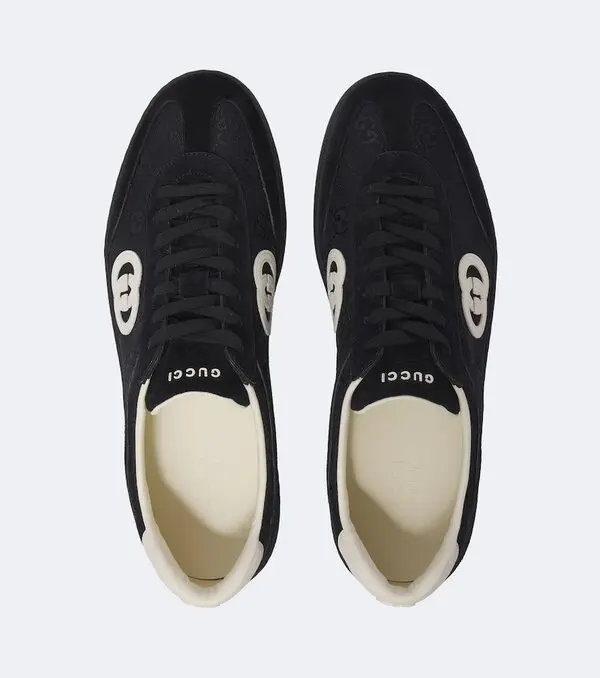 Gucci G75 Suede And Canvas Sneakers