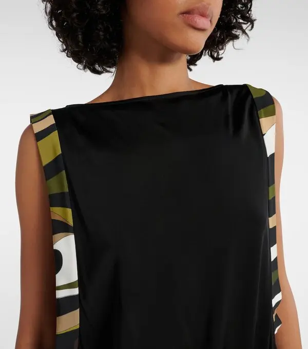 Emilio Pucci Marmo Gathered Jersey Minidress