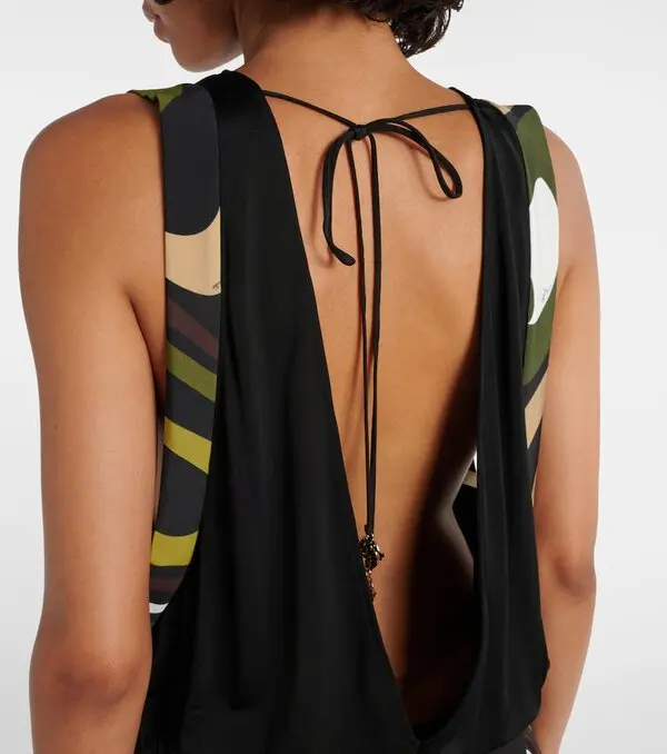 Emilio Pucci Marmo Gathered Jersey Minidress
