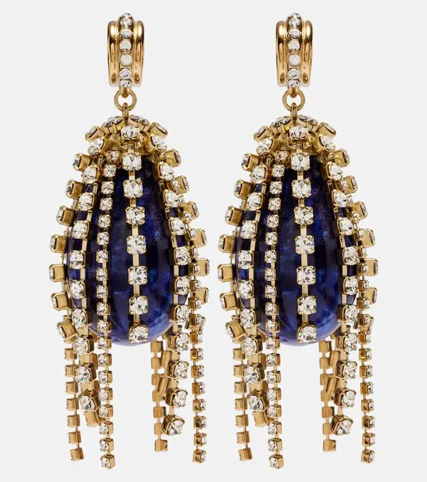 Chloé Crystal-embellished Drop Earrings - Gold