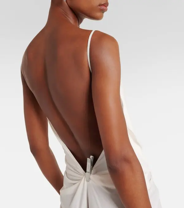 Coperni Draped Embellished Jersey Maxi Dress
