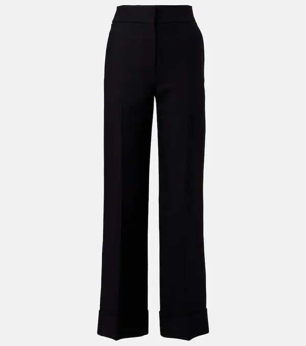 Valentino Garavani Wool And Silk Wide-leg Pants