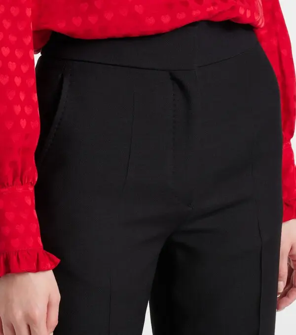 Valentino Garavani Wool And Silk Wide-leg Pants