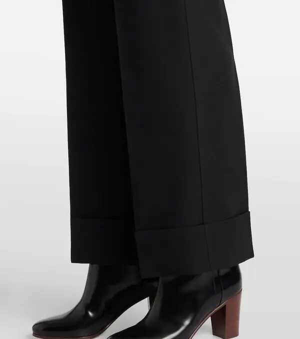 Valentino Garavani Wool And Silk Wide-leg Pants