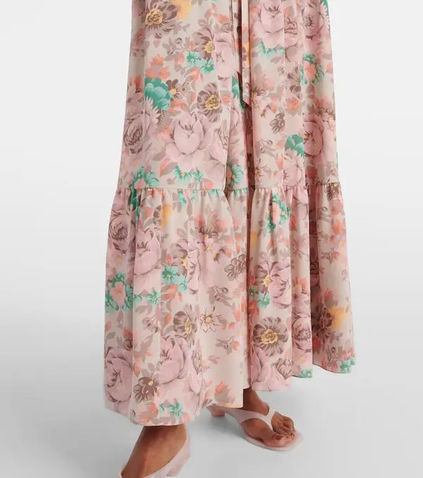 Chloé Gathered Silk Crepe De Chine Maxi Skirt - Pink