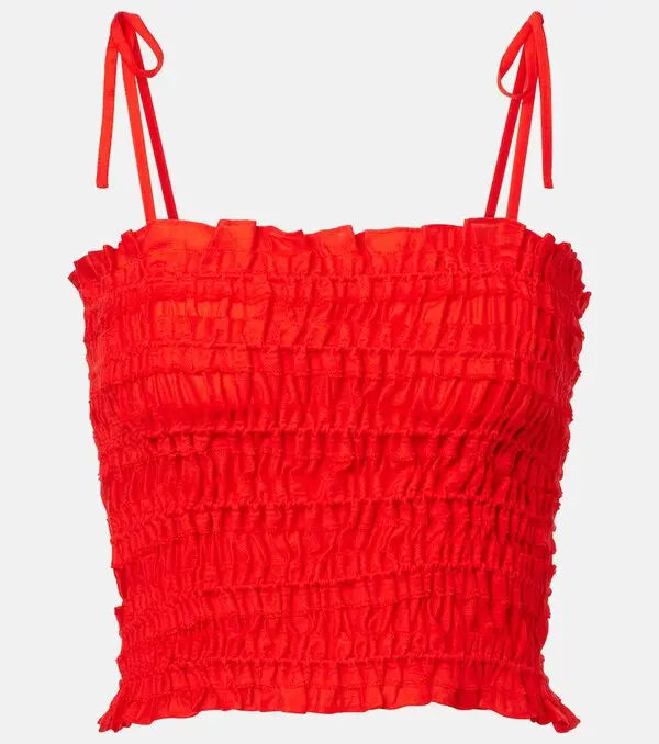 Tory Burch Smocked Tank Top - Red