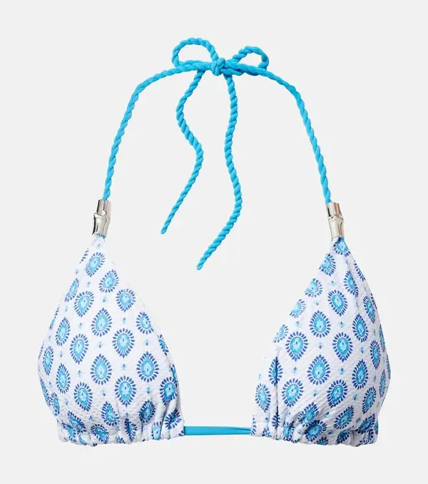 Heidi Klein La Croissette Reversible Bikini Top - Blue