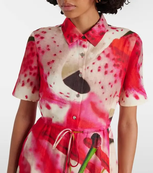 Tory Burch Printed Silk And Cotton Shirt Dress