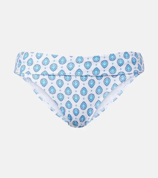 Heidi Klein La Croissette Printed Bikini Bottom - Blue