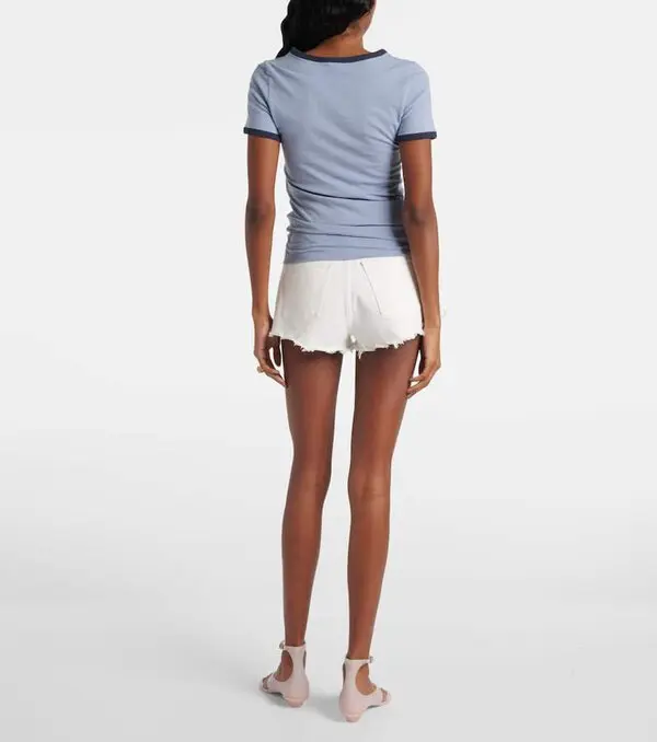 Chloé Logo Cotton-blend Jersey T-shirt - Blue