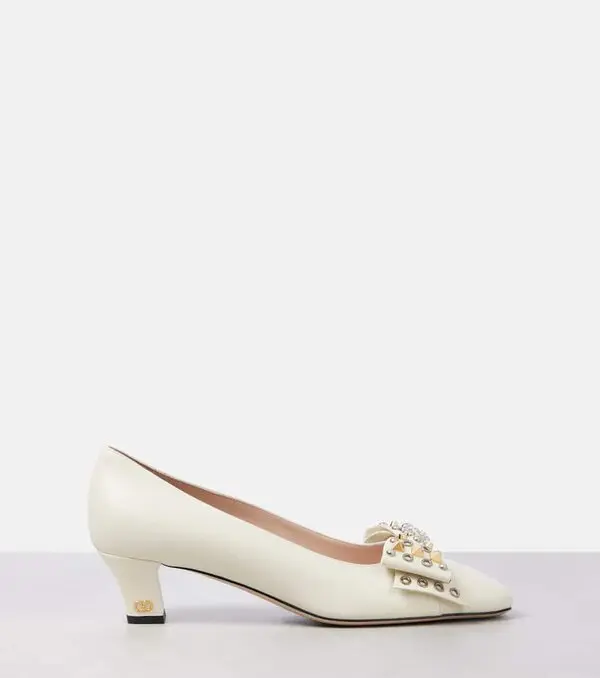 Valentino Garavani Bowow 45 Studded Leather Pumps