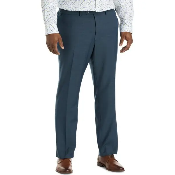 JV REFLEX Big & Tall Solid Suit Pants - Teal