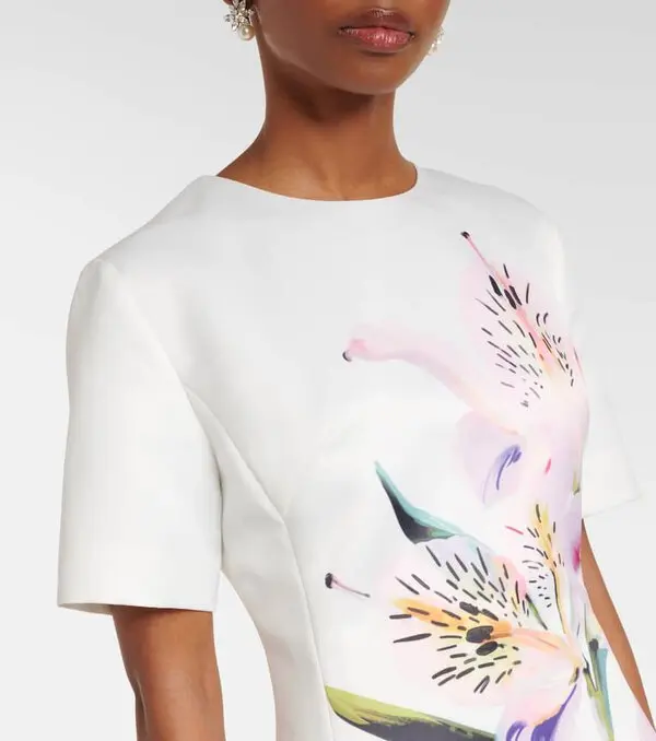 LEO LIN Caroline Floral-print Midi Dress - White