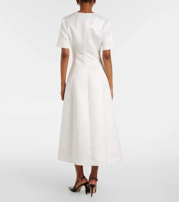 LEO LIN Caroline Floral-print Midi Dress - White