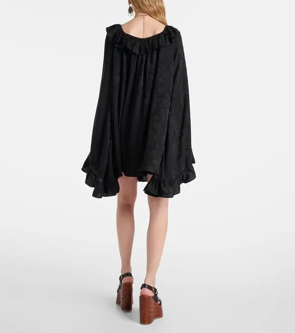 Chloé Ruffled Jacquard Silk Minidress