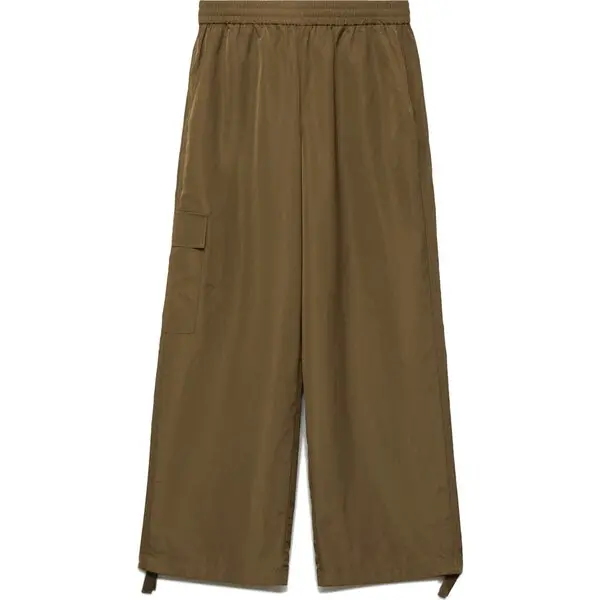 Mango Drawstring Hem Cargo Pants - Khaki Brown