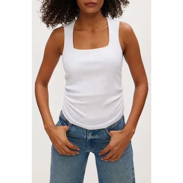 Michael Stars Maribel Square Neck Tank - White