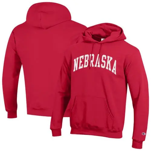 Champion Nebraska Huskers Basic Arch Fleece Pullover Hoodie