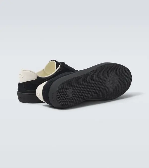 Gucci G75 Suede And Canvas Sneakers - Black