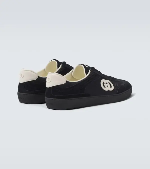 Gucci G75 Suede And Canvas Sneakers - Black