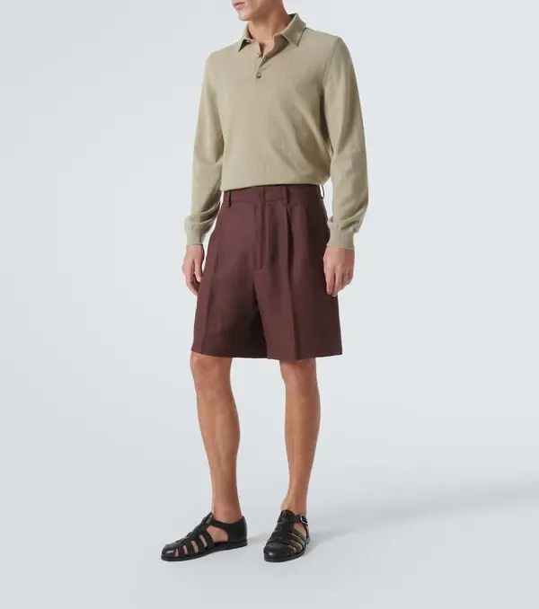 Loro Piana Joetsu Linen Bermuda Shorts
