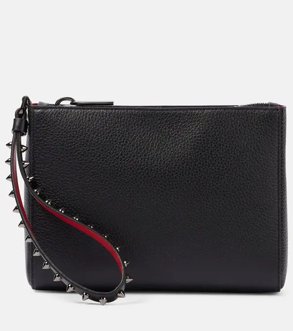CHRISTIAN LOUBOUTIN Cabata Mini Studded Leather Pouch - Black